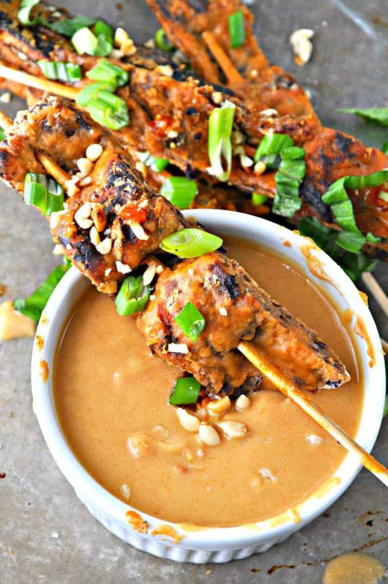 Vegan Black Bean Satay with Peanut Sauce - Rabbit and Wolves