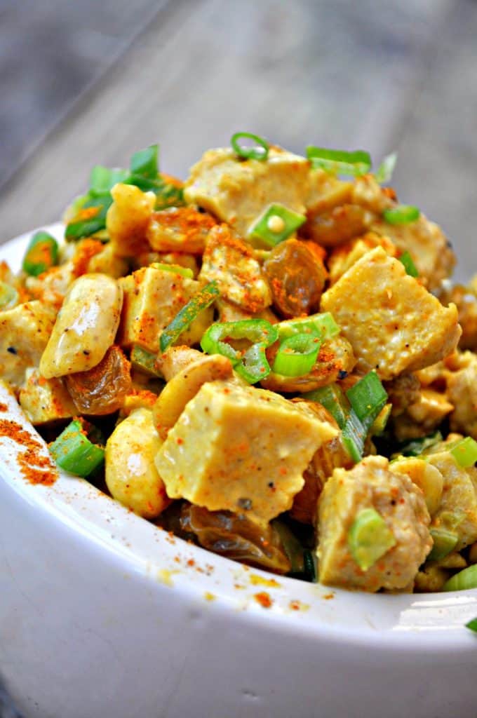 Vegan Curry Seitan "Chicken" Salad - Rabbit and Wolves