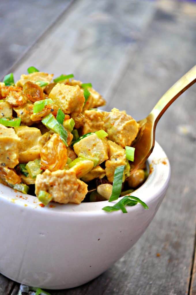 Vegan Curry Seitan "Chicken" Salad - Rabbit and Wolves