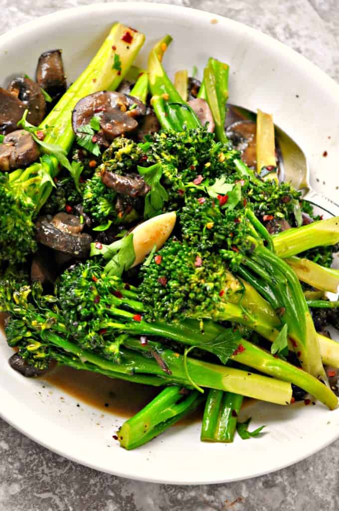 Vegan Broccolini Marsala - Rabbit and Wolves