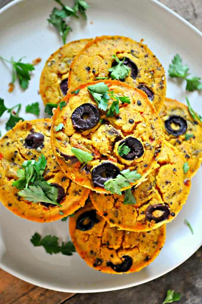 Vegan Mini Greek Omelettes - Rabbit and Wolves