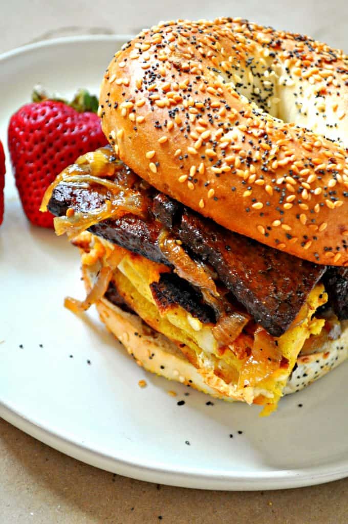 Vegan Philly Cheese Steak Breakfast Sandwiches - Rabbit and Wolves