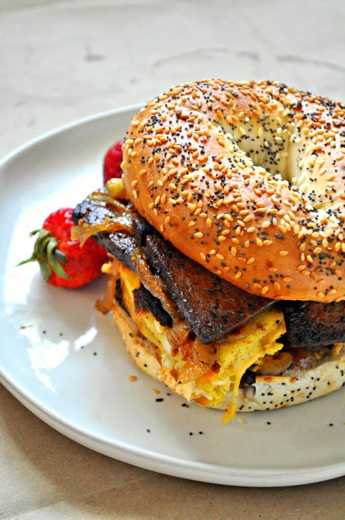 Vegan Philly Cheese Steak Breakfast Sandwiches - Rabbit and Wolves