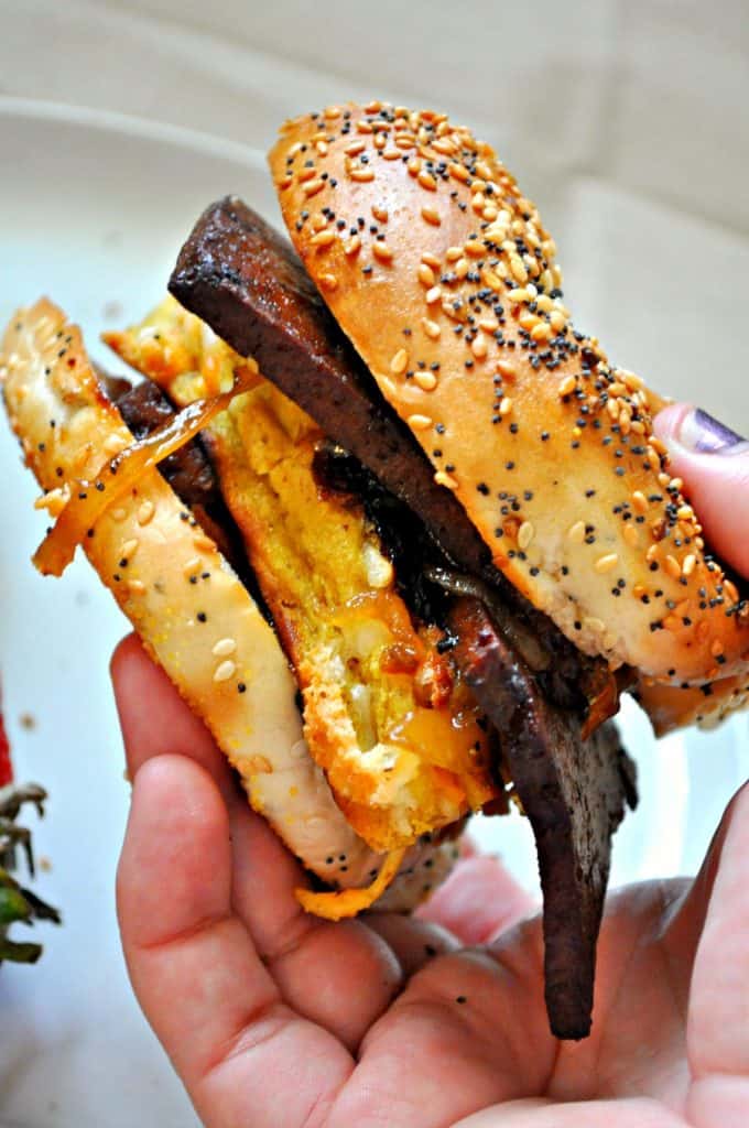 Vegan Philly Cheese Steak Breakfast Sandwiches - Rabbit and Wolves