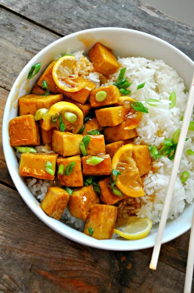 Vegan Sticky Lemon Tofu - Rabbit and Wolves