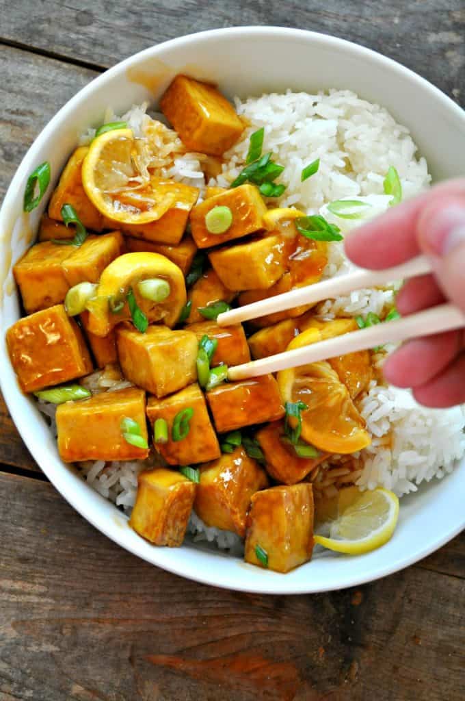 Vegan Sticky Lemon Tofu - Rabbit and Wolves