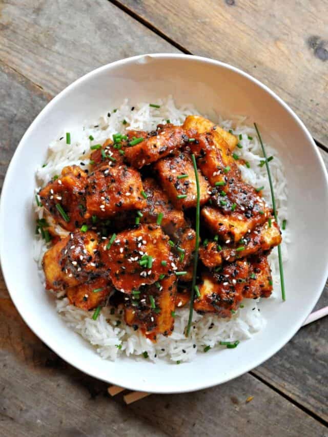 Vegan Crispy Korean BBQ Tofu - Rabbit and Wolves