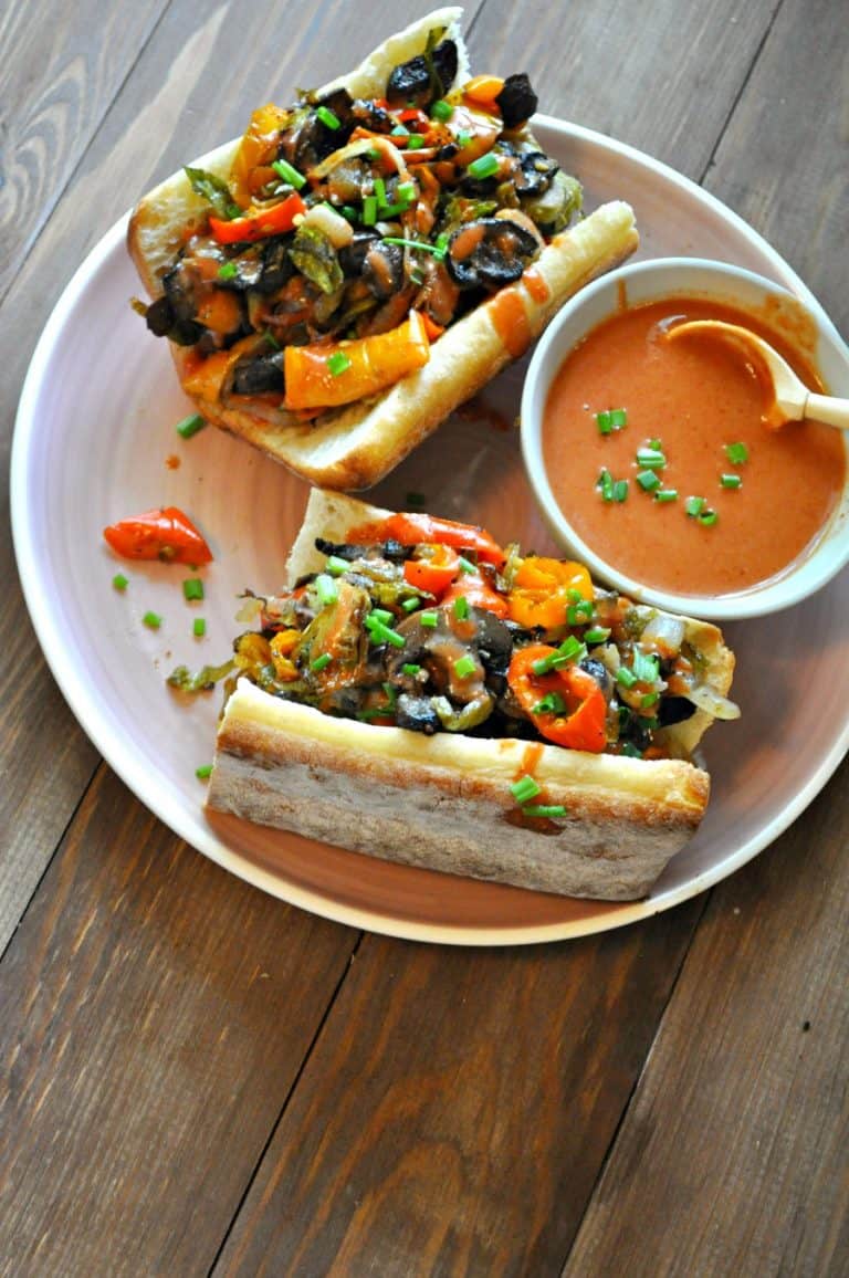 Vegan Roasted Vegetable Subs with Creamy French Dressing - Rabbit and ...