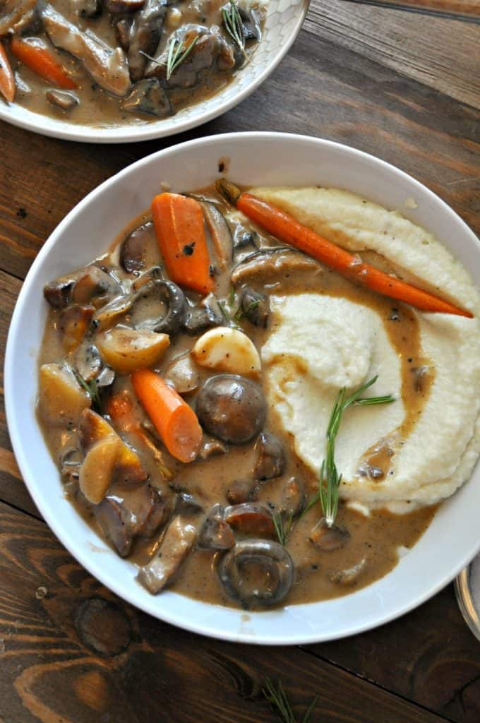 Vegan Vegetable Fricassee with Cauliflower Mash - Rabbit and Wolves
