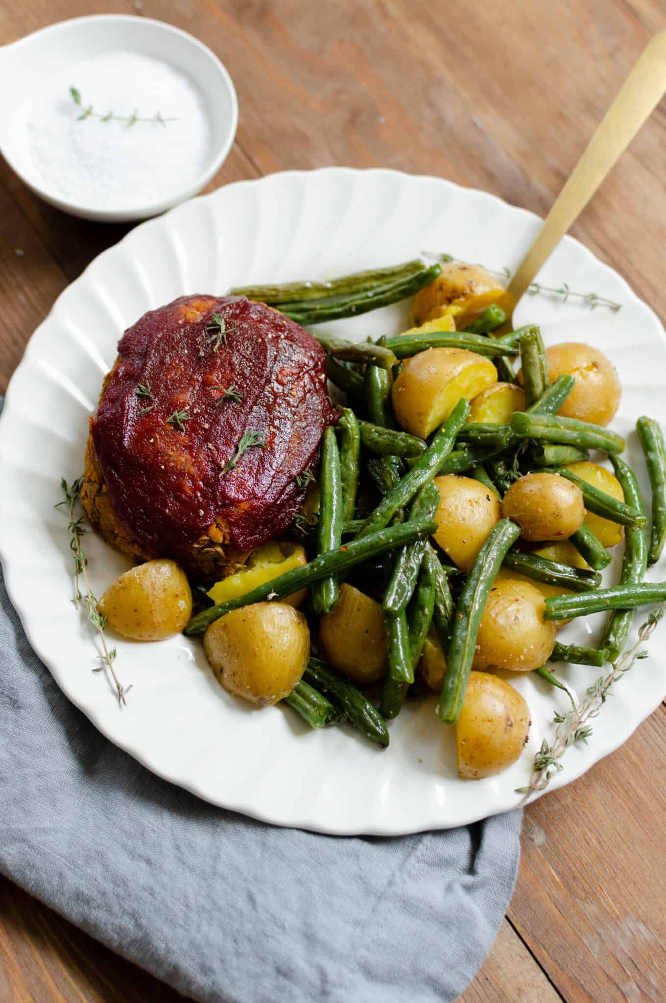 Mini Vegan Meatloaf Sheet Pan Dinner - Rabbit and Wolves