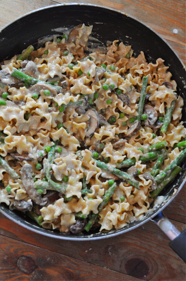 Vegan Spring Vegetable Stroganoff - Rabbit and Wolves