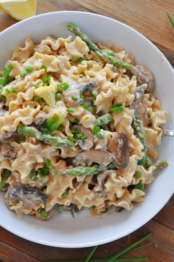 Vegan Spring Vegetable Stroganoff - Rabbit and Wolves