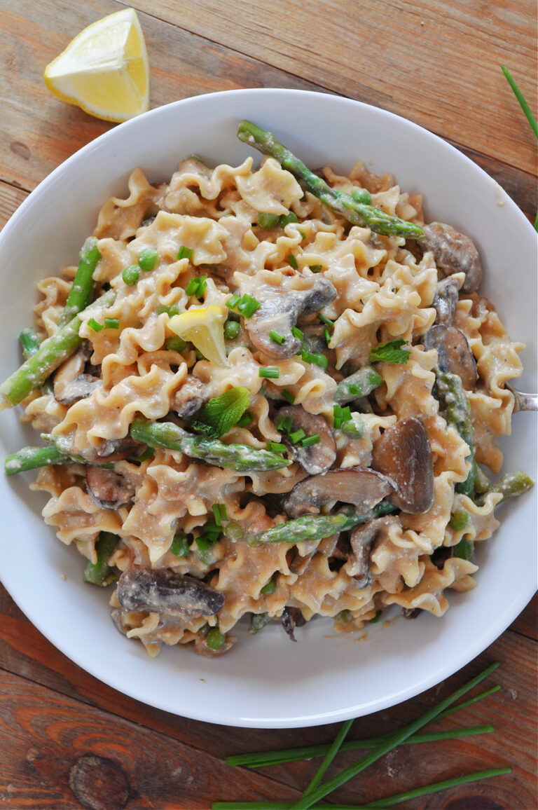 Vegan Spring Vegetable Stroganoff - Rabbit and Wolves