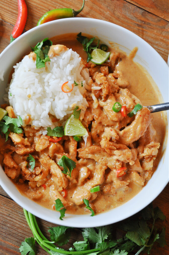 Creamy Vegan "Chicken" Satay - Rabbit and Wolves