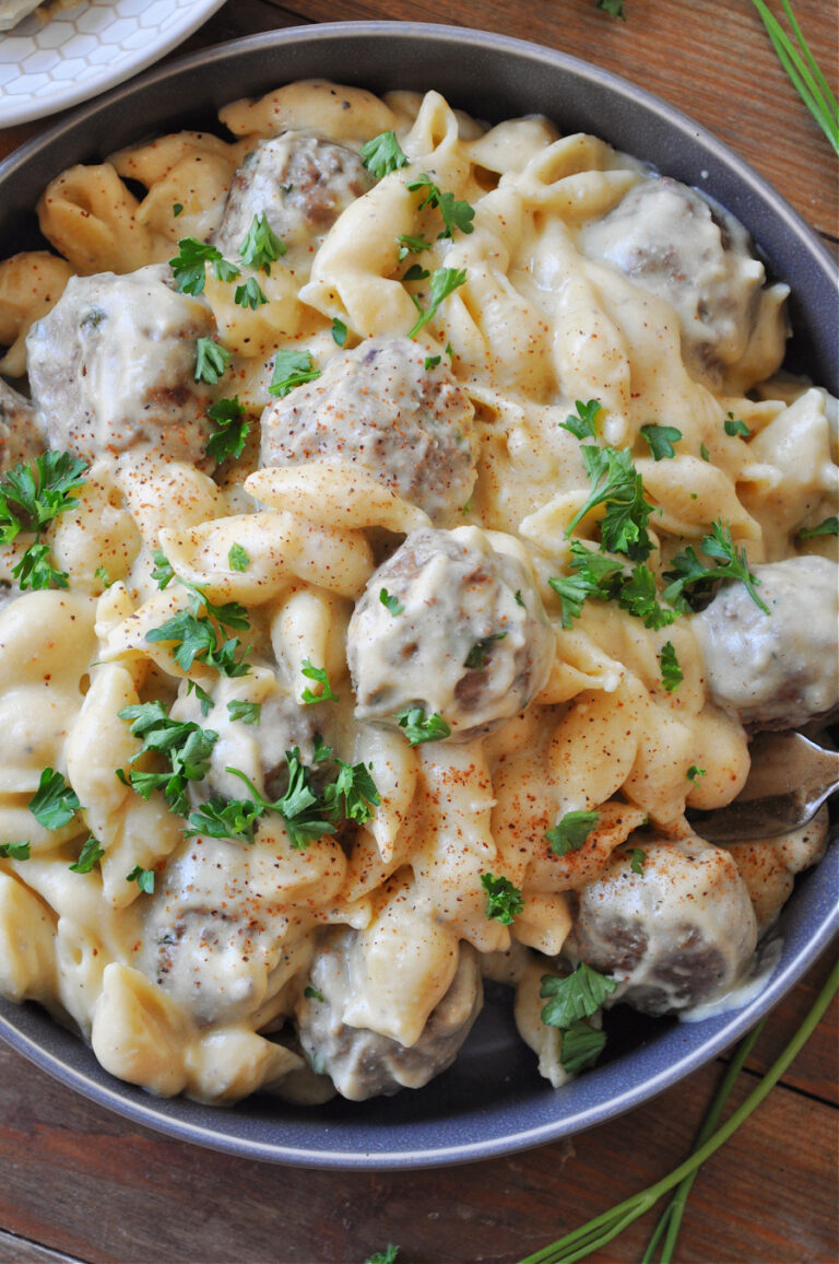 Vegan Swedish Meatball Pasta - Rabbit and Wolves
