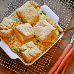 Vegan Creamy "Chicken" and Vegetable Cobbler - Rabbit and Wolves