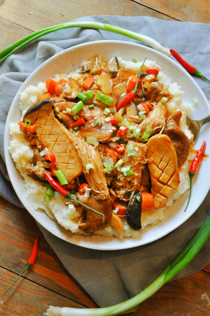 Vegan Miso Braised Mushrooms - Rabbit and Wolves