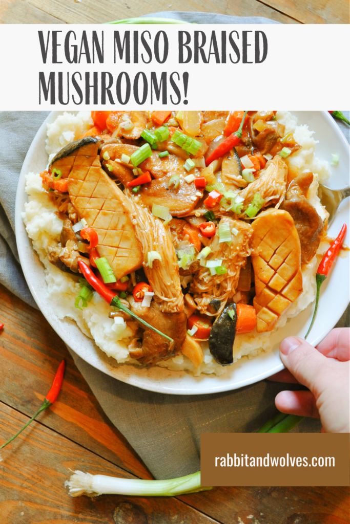 Vegan Miso Braised Mushrooms - Rabbit and Wolves