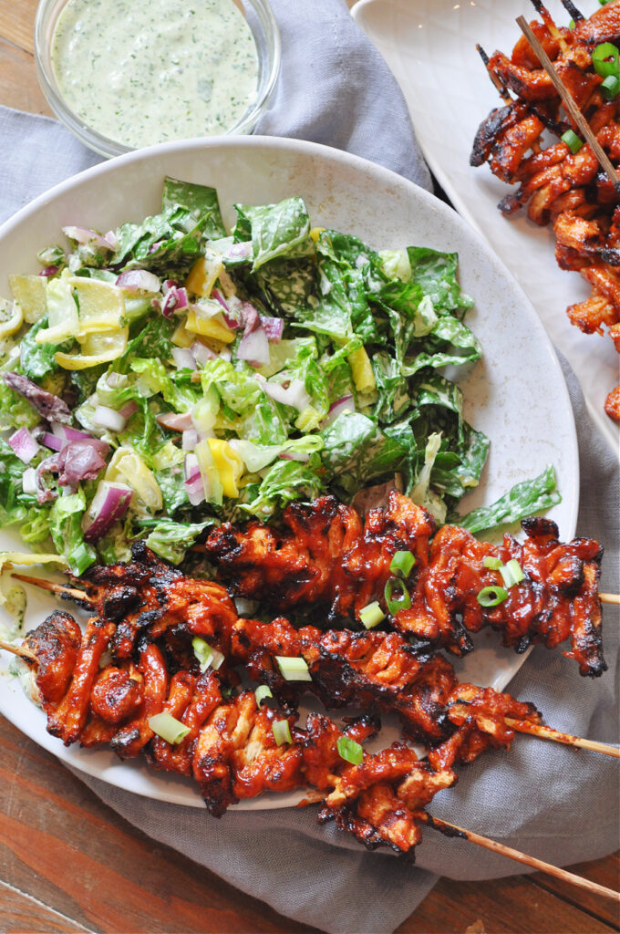 Meal Prep Vegan BBQ "Chicken" Skewers - Rabbit and Wolves