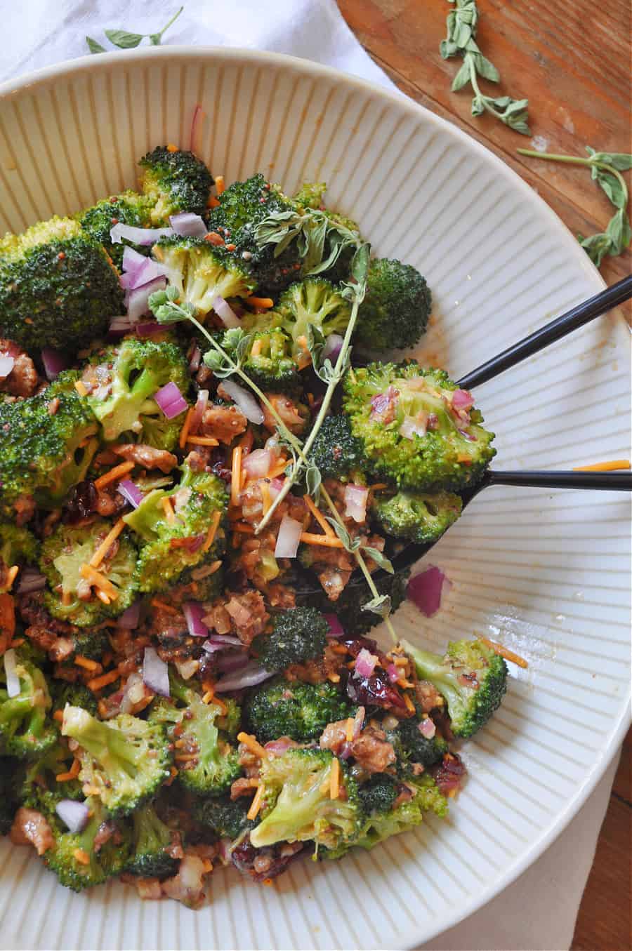The Perfect Tangy Vegan Broccoli Salad - Rabbit and Wolves
