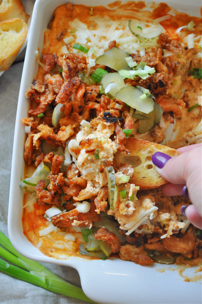 Vegan Nashville Hot "Chicken" Dip - Rabbit and Wolves