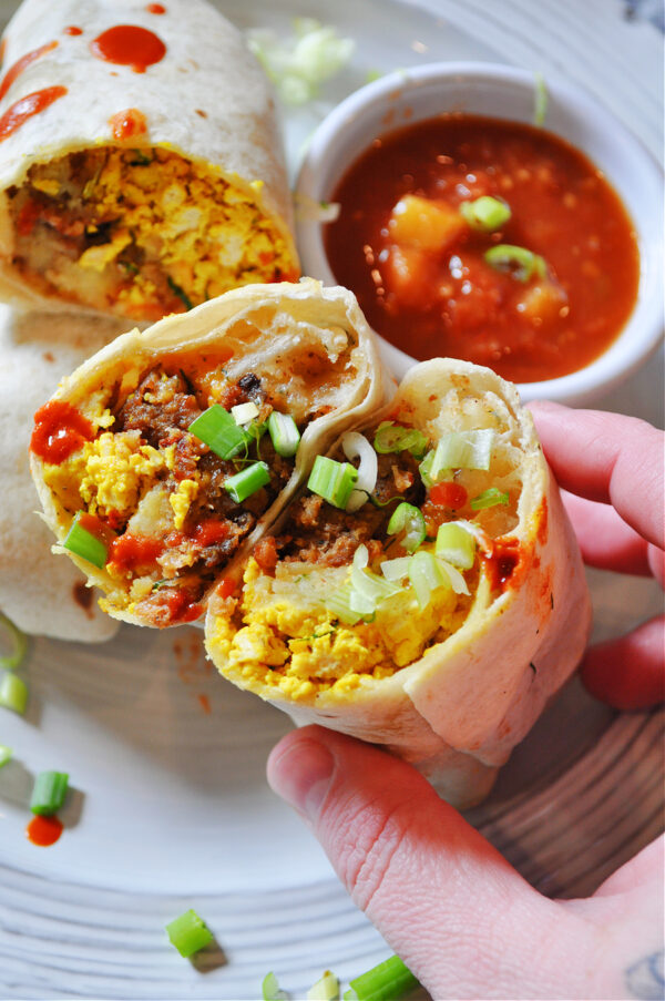 Spicy Ranch Vegan Breakfast Burritos(Meal Prep) - Rabbit and Wolves