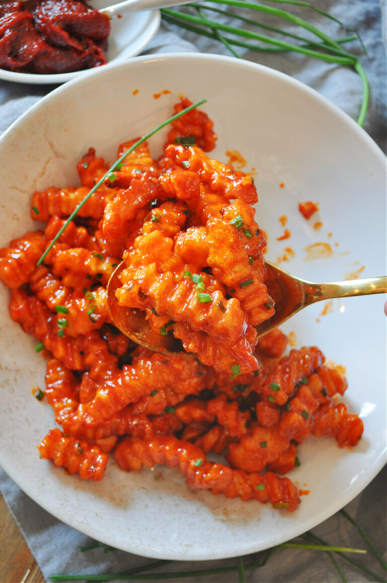 Vegan Sticky Spicy "Honey" Fries - Rabbit and Wolves