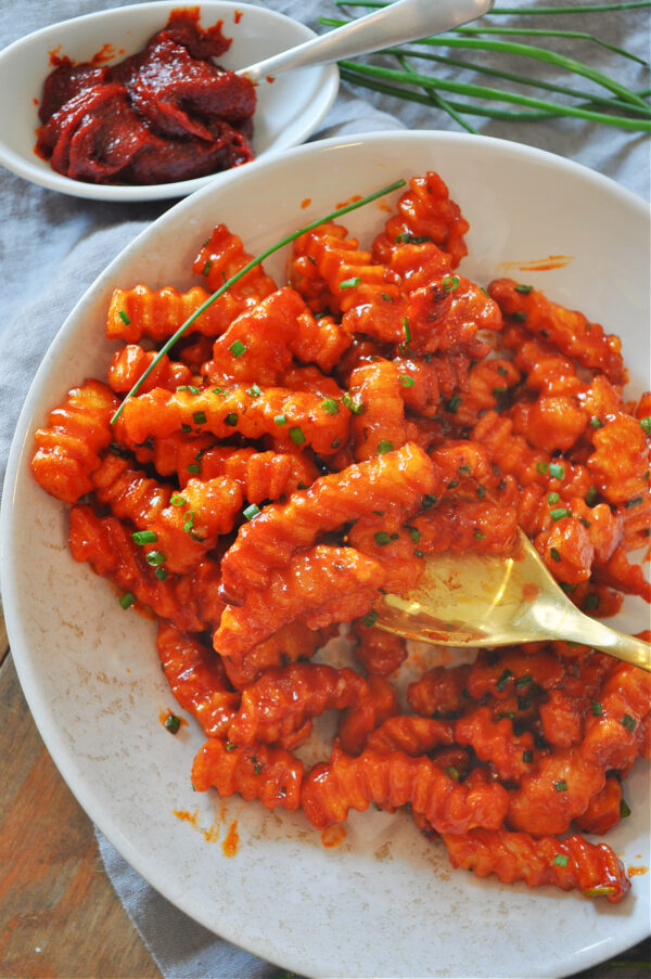Vegan Sticky Spicy "Honey" Fries - Rabbit and Wolves