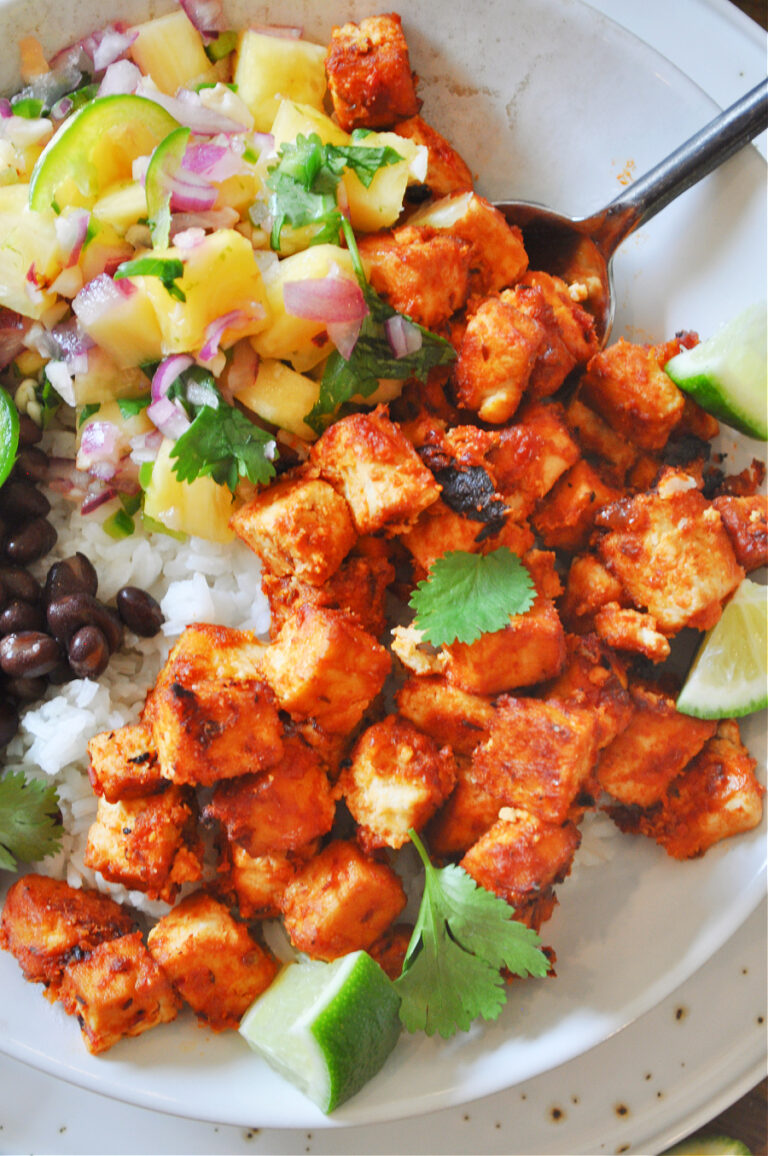 Chipotle Pineapple Plant Based Tofu Bowls - Rabbit and Wolves